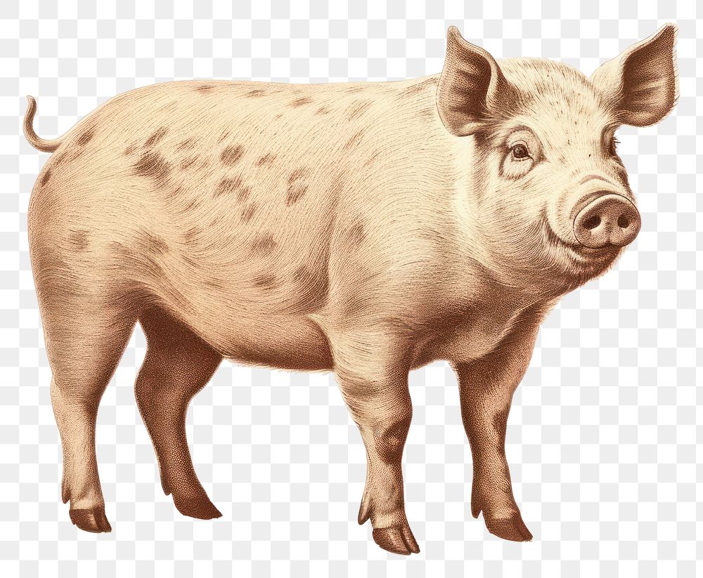 PNG Pig drawing mammal animal. | Premium PNG - rawpixel
