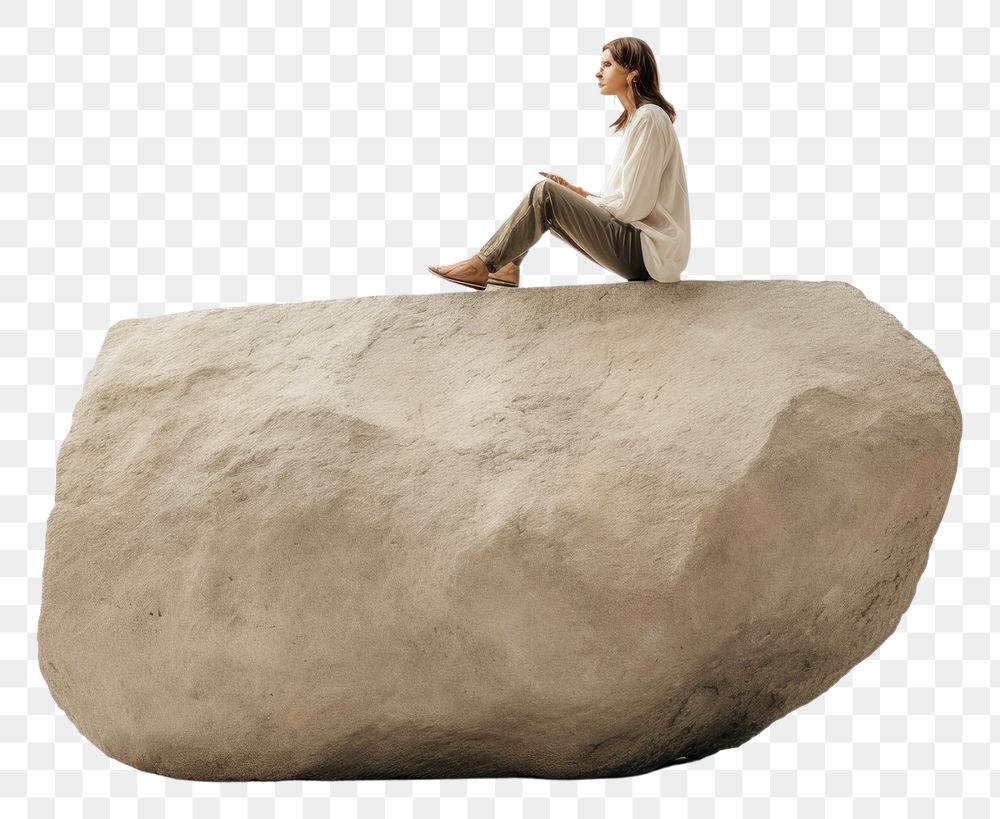 PNG Sitting adult photo rock. | Premium PNG - rawpixel
