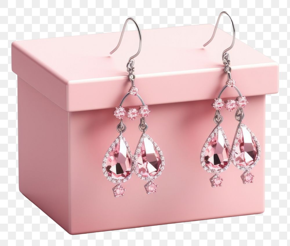 PNG Earring jewelry pink box. | Premium PNG - rawpixel
