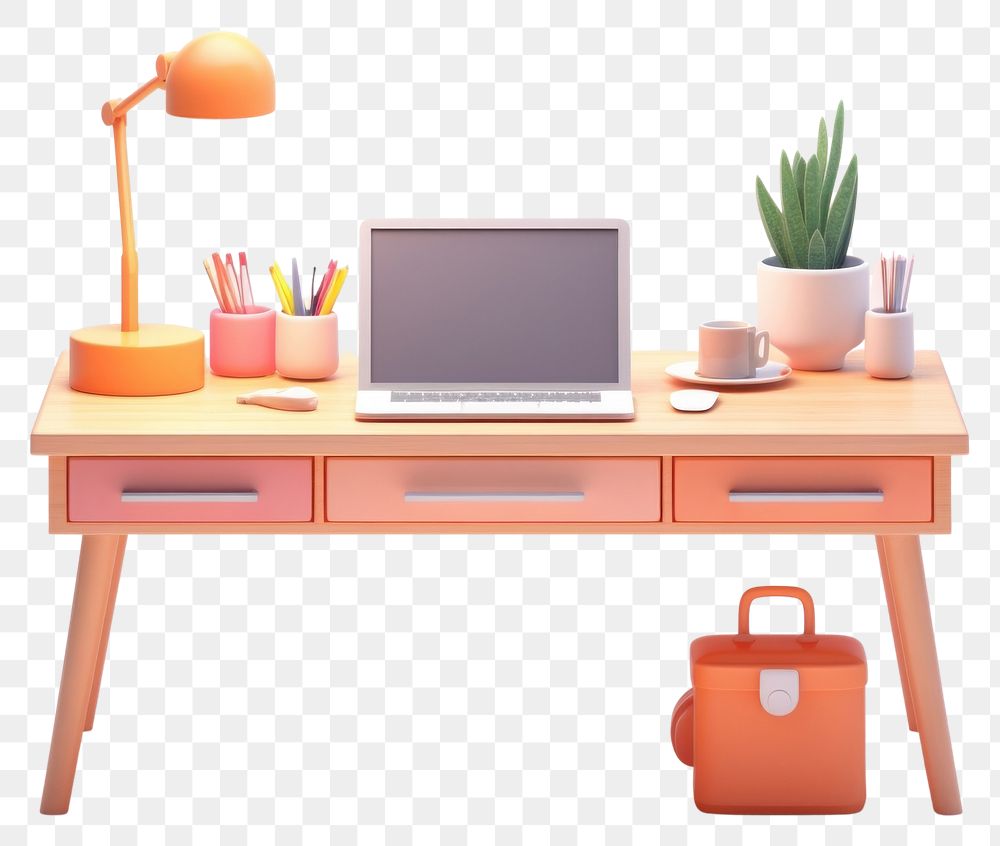 PNG Table furniture computer cartoon. | Premium PNG - rawpixel