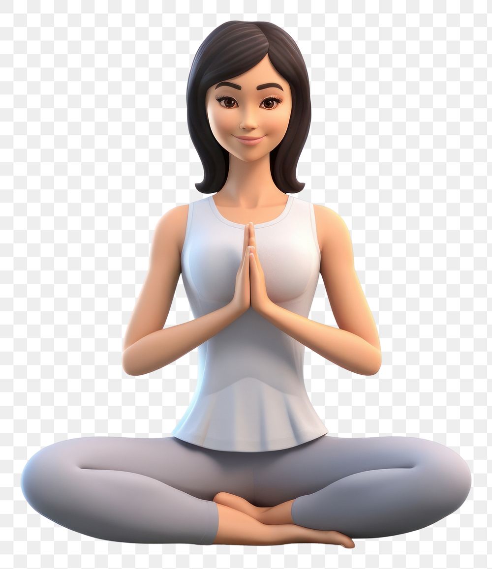 PNG Yoga sitting cartoon sports. | Free PNG - rawpixel