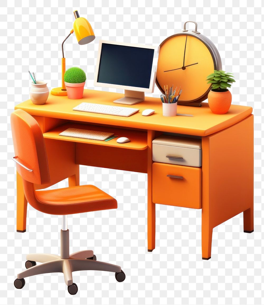PNG Furniture computer table chair | Premium PNG - rawpixel
