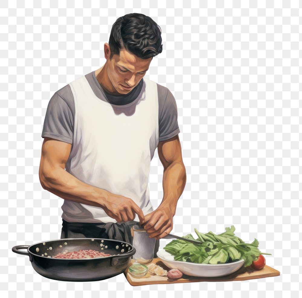 PNG A man cooking adult | Free PNG - rawpixel
