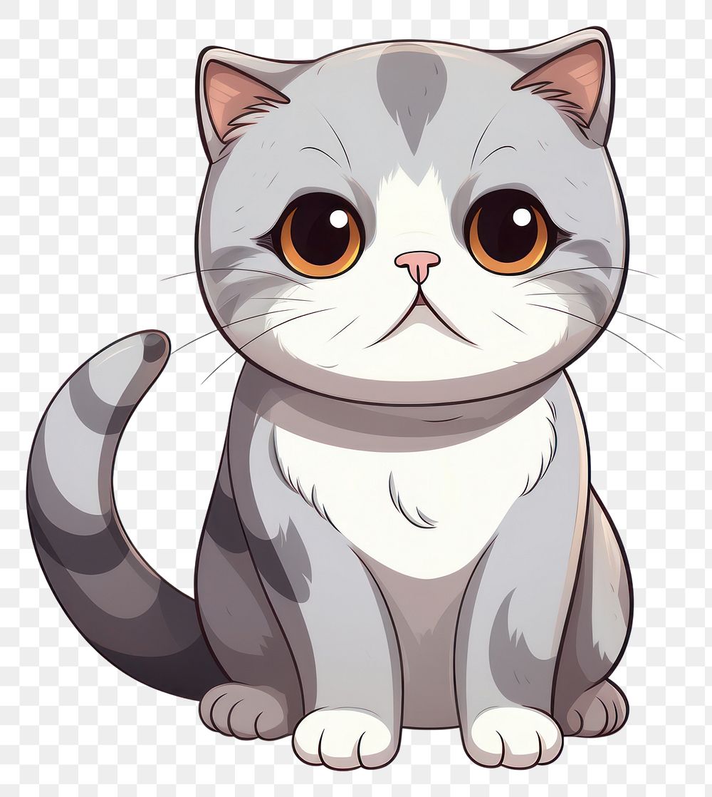 PNG Gray Cartoon Cat animal | Free PNG - rawpixel