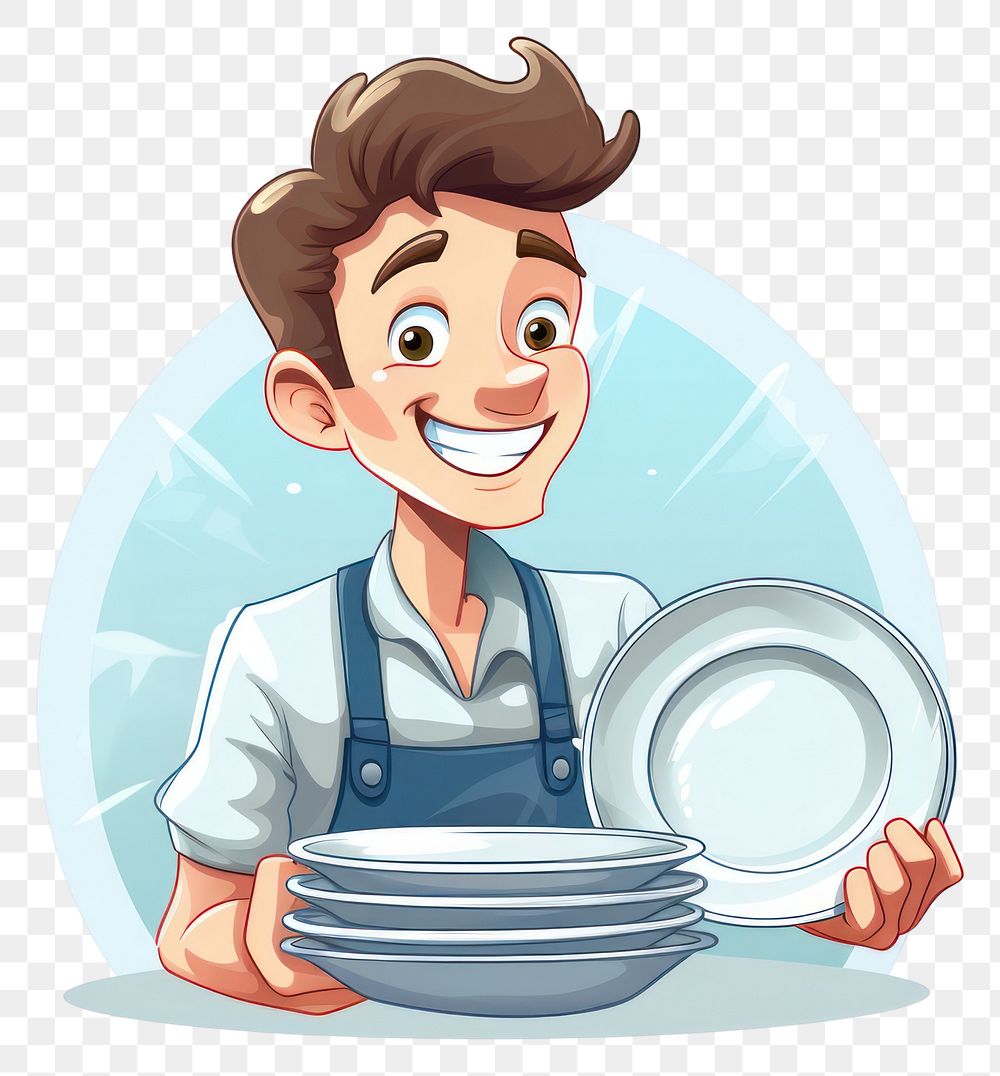 PNG Dish washing cartoon drawing | Free PNG - rawpixel