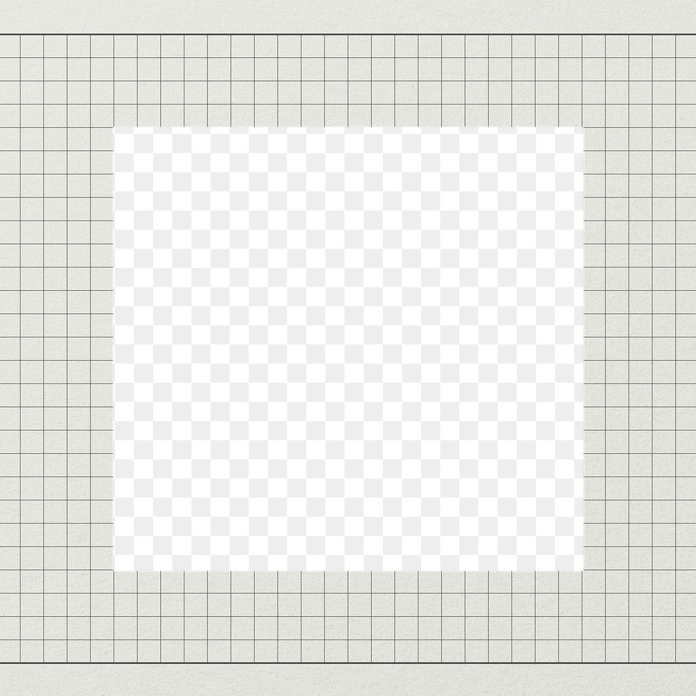 PNG off-white grid frame, transparent | Premium PNG - rawpixel