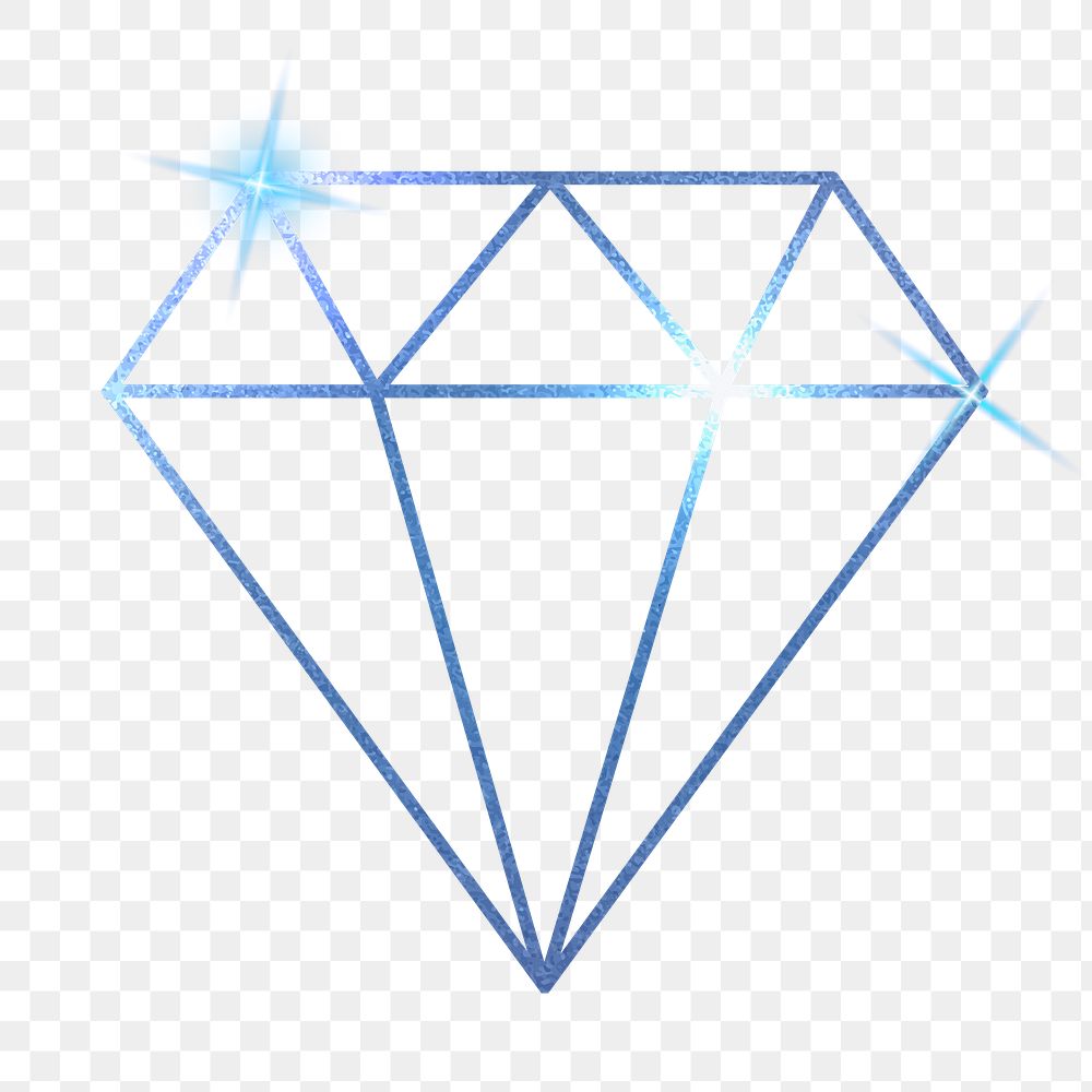 Png blue geometric diamond element, | Premium PNG - rawpixel