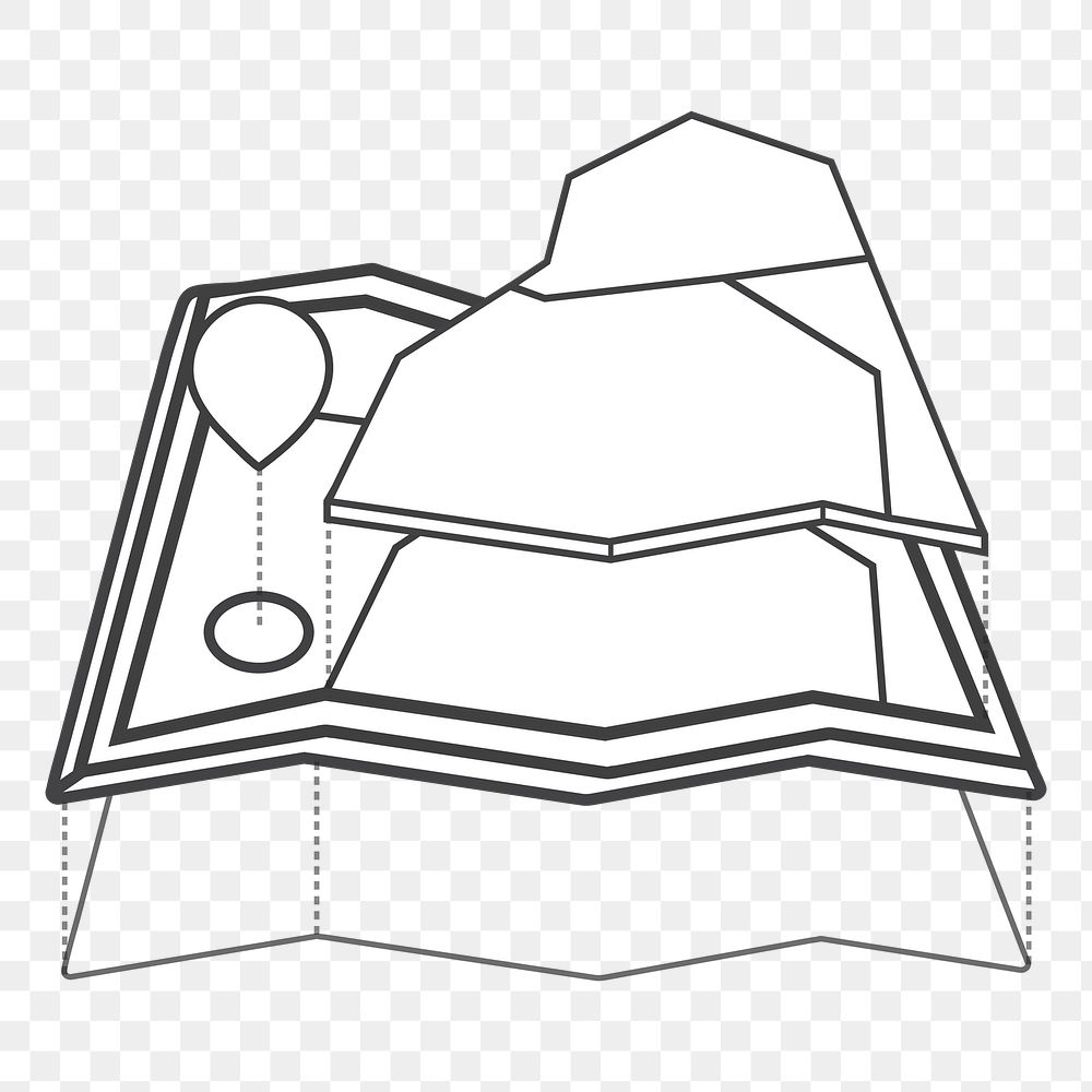 Png white map 3D icon, | Premium PNG - rawpixel