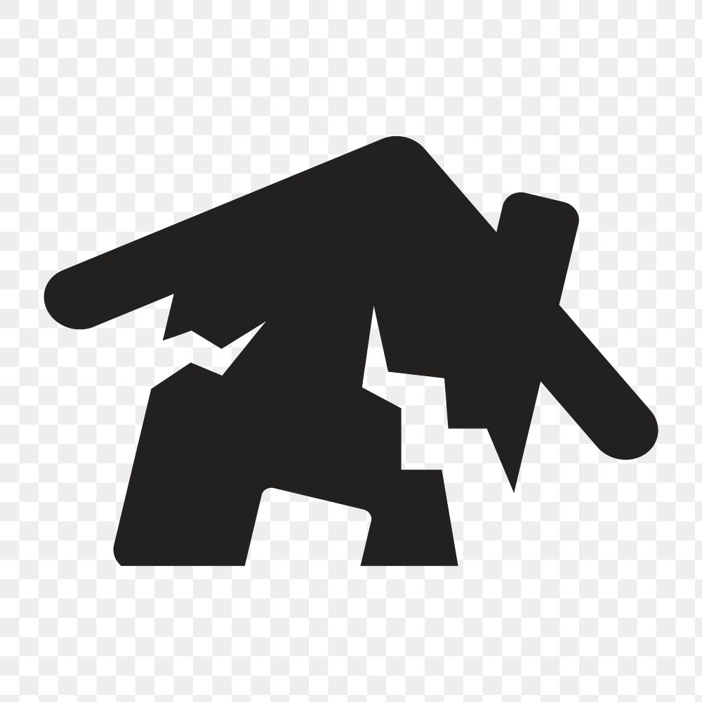 Damaged house sign icon png, | Premium Icons - rawpixel