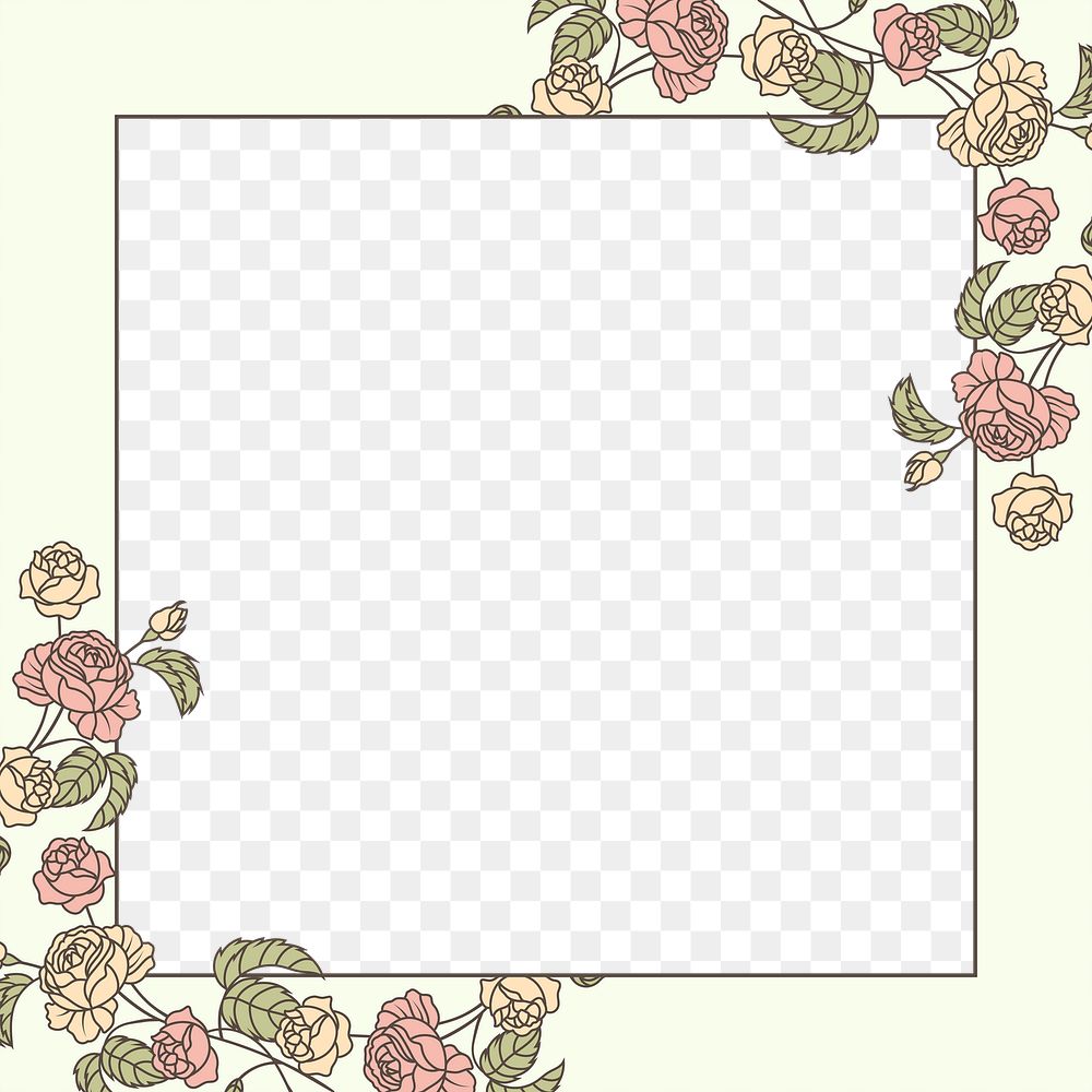 Pastel flower png frame, transparent | Premium PNG - rawpixel