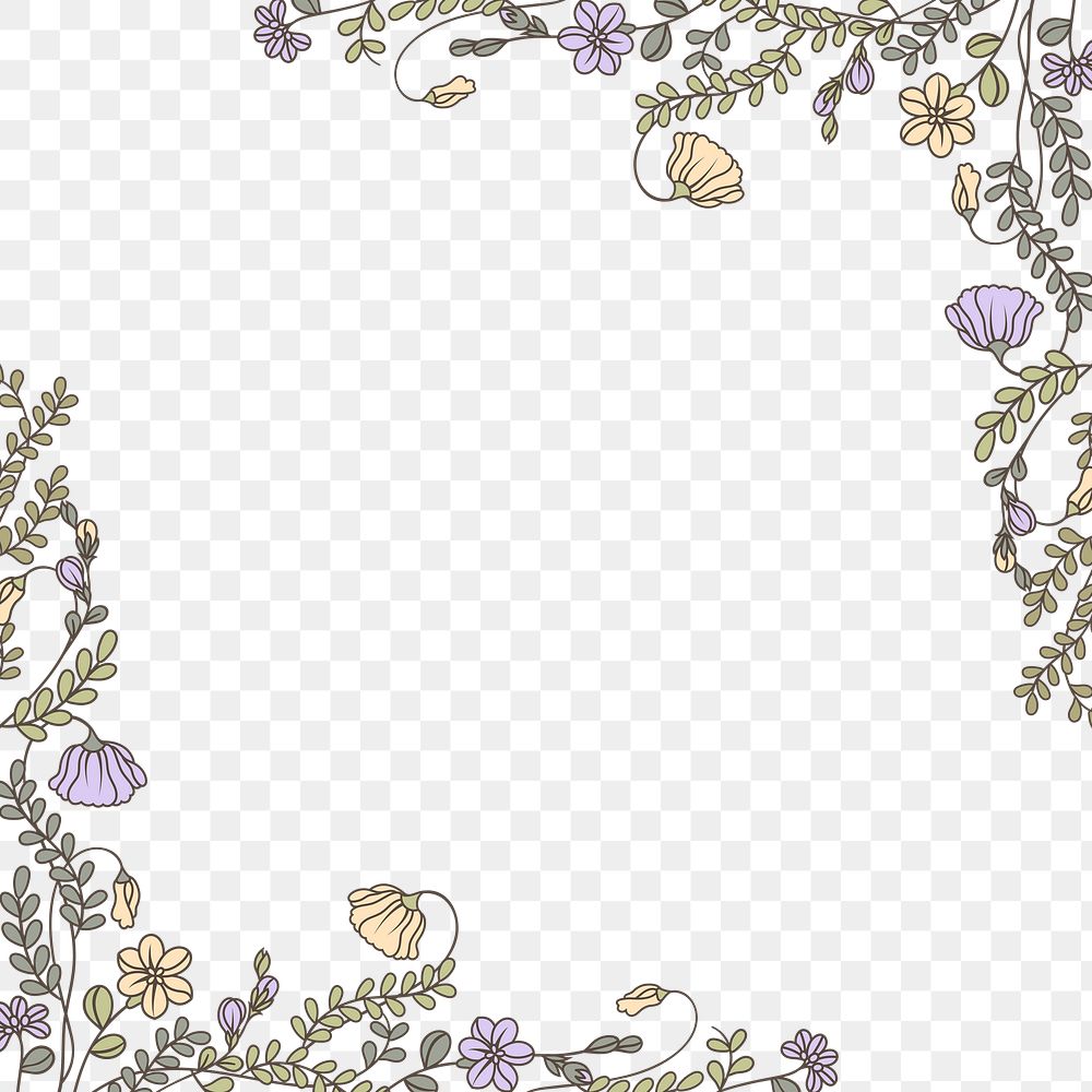 Pastel flower png border, transparent | Premium PNG - rawpixel