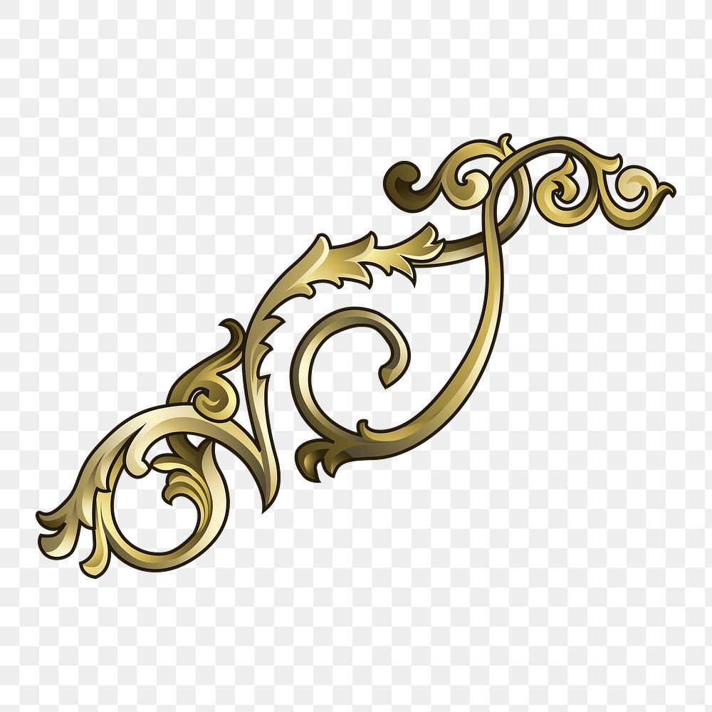 Png golden Baroque ornament element, | Premium PNG - rawpixel