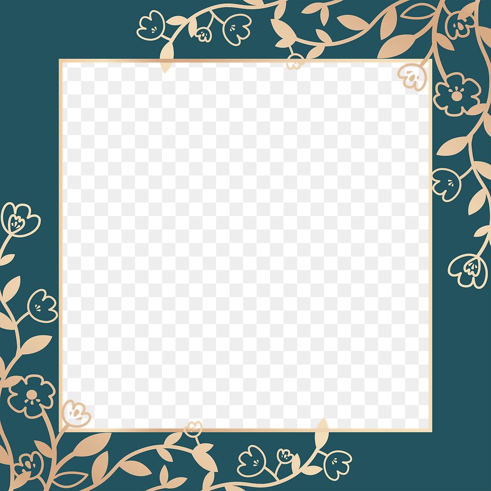 Green floral png frame, transparent | Premium PNG - rawpixel