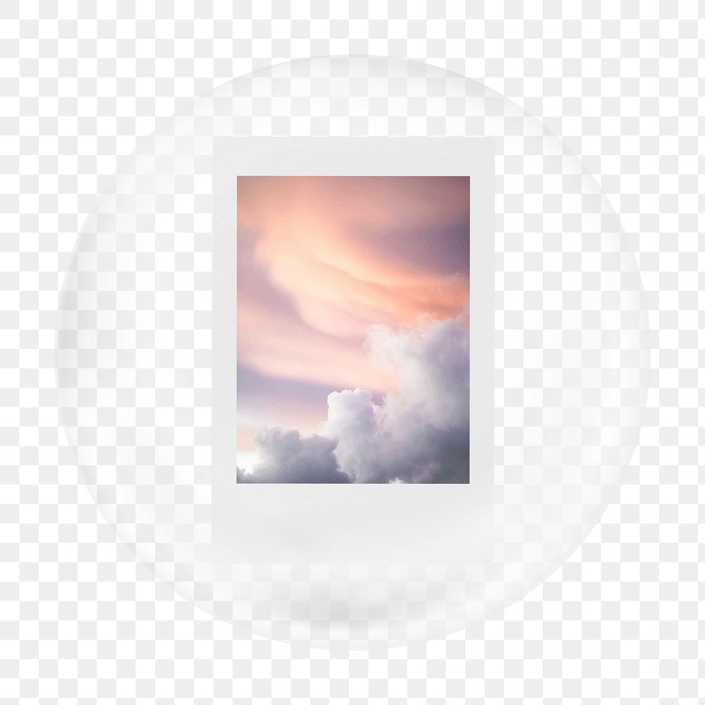 Cloudy sky instant photo frame | Premium PNG - rawpixel