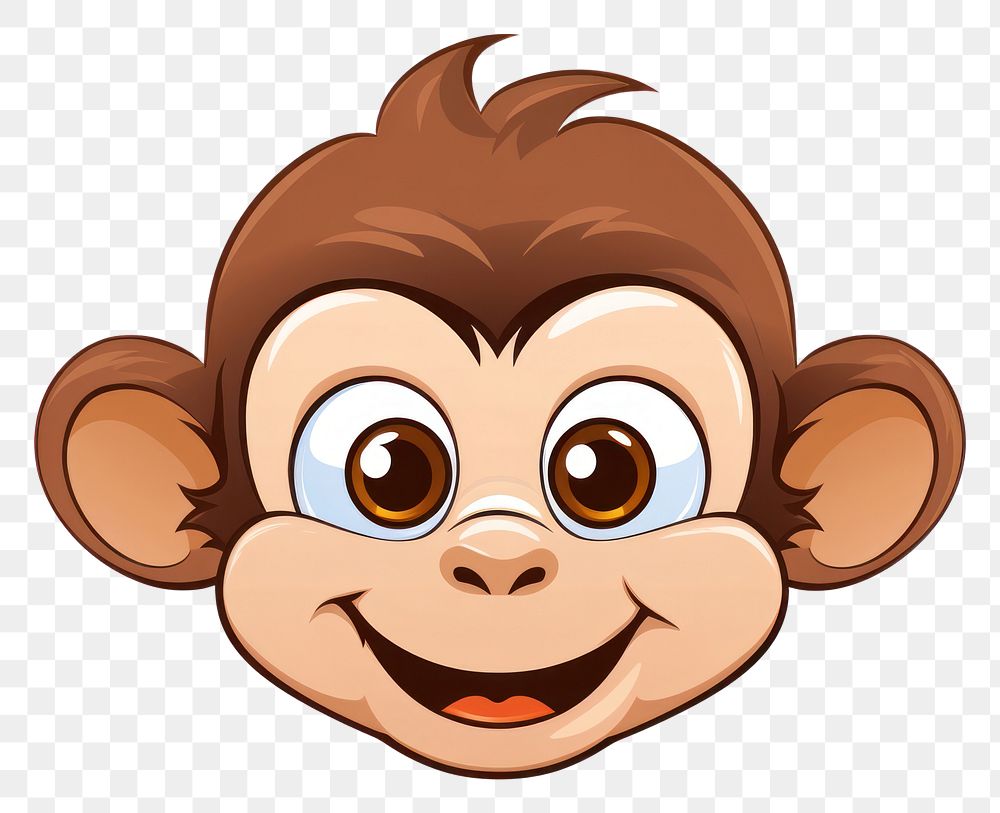 PNG monkey face cartoon mammal | Free PNG - rawpixel