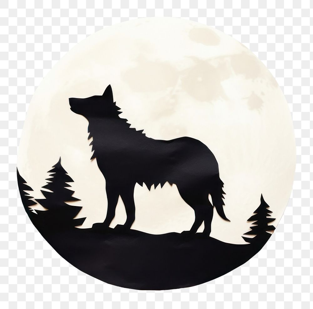 PNG Silhouette wolf moon mammal | Premium PNG - rawpixel