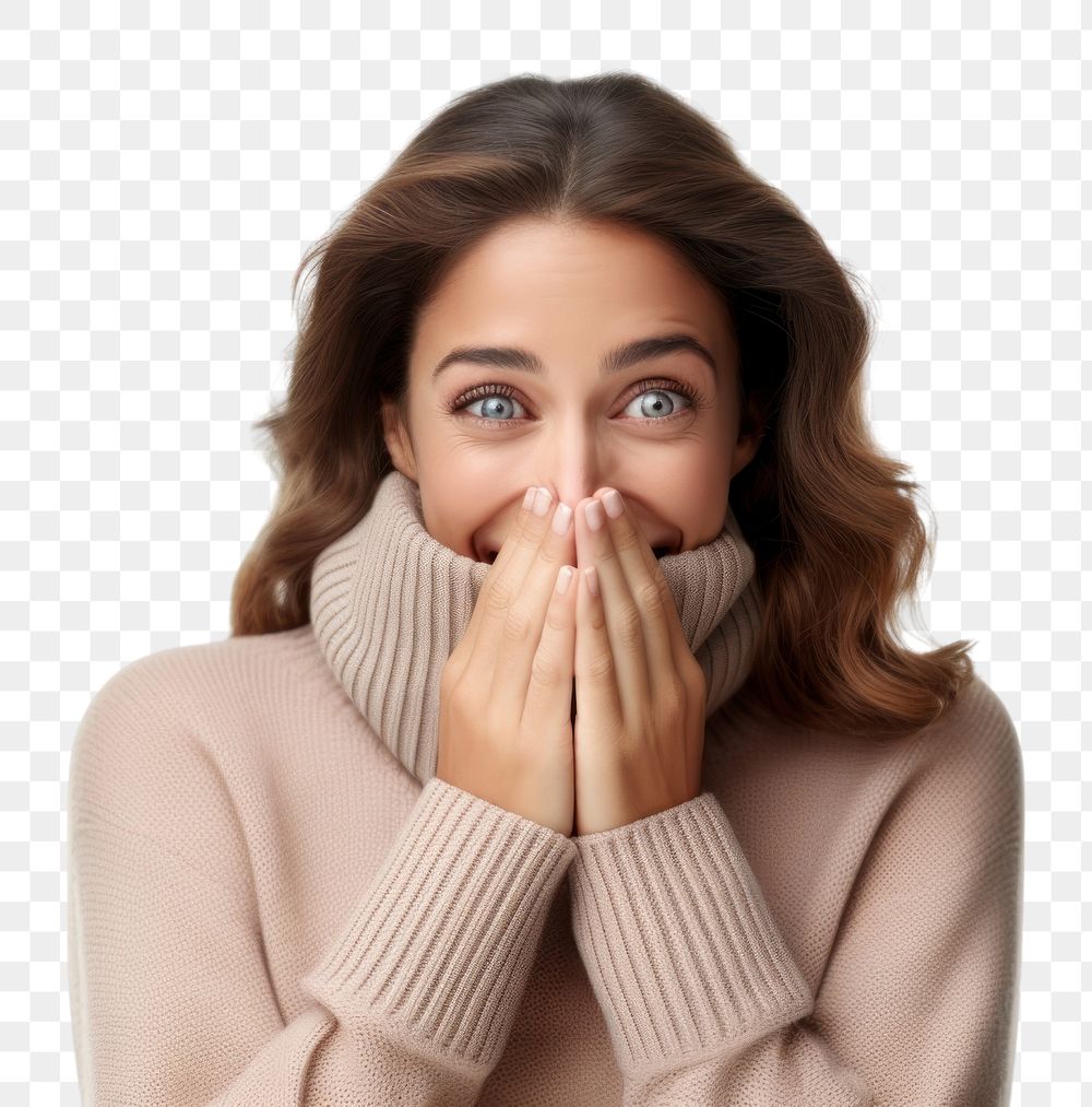 PNG Portrait sweater covering adult | Free PNG - rawpixel