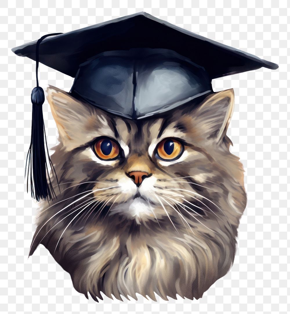 PNG Cat student graduation portrait | Premium PNG - rawpixel