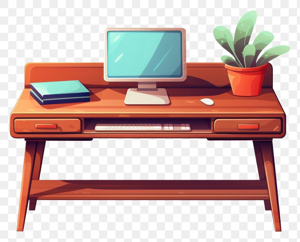 PNG Desk furniture computer table. | Premium PNG - rawpixel