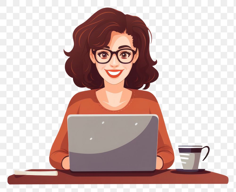 PNG Nice woman laptop computer | Premium PNG - rawpixel