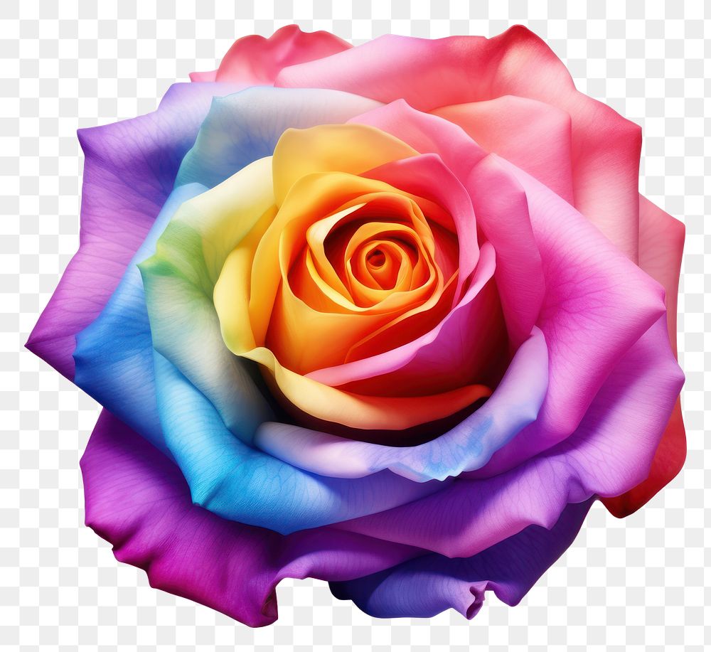 PNG Rose rainbow color realistic | Premium PNG - rawpixel
