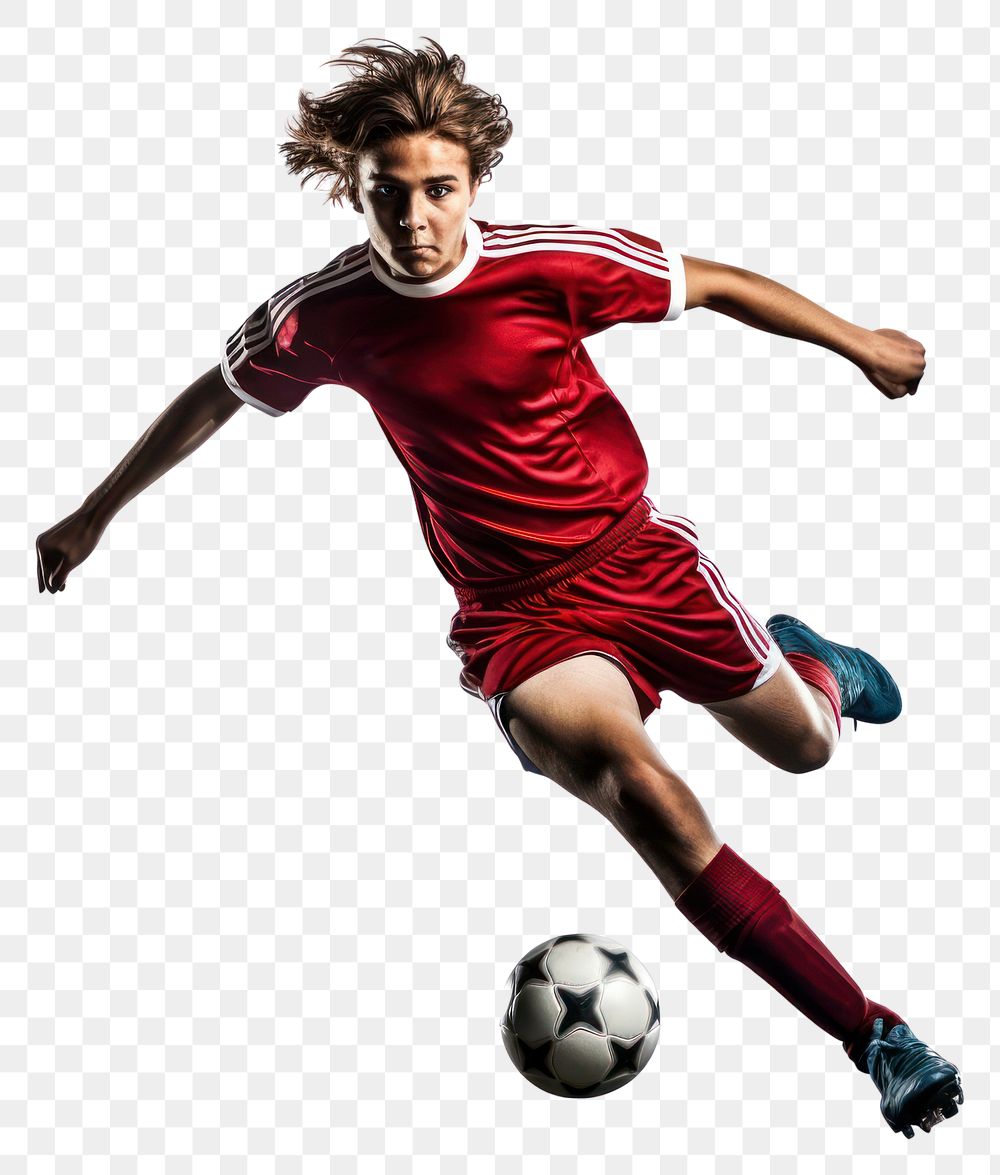 PNG Young footballer kicking sports | Premium PNG - rawpixel