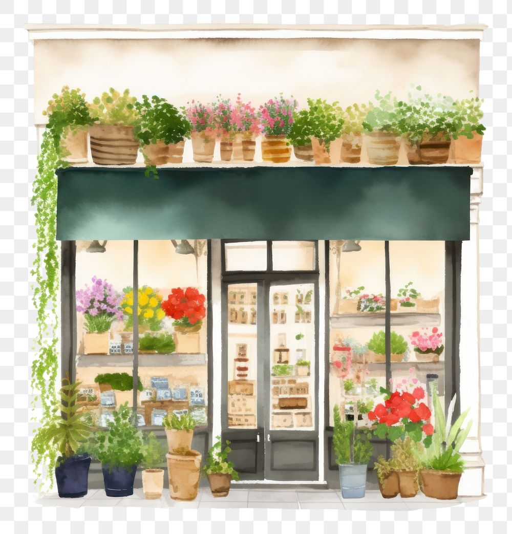 PNG Flower store window plant | Free PNG - rawpixel