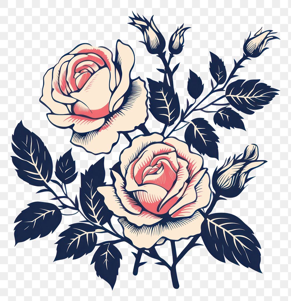 PNG Pattern flower plant rose. | Premium PNG - rawpixel