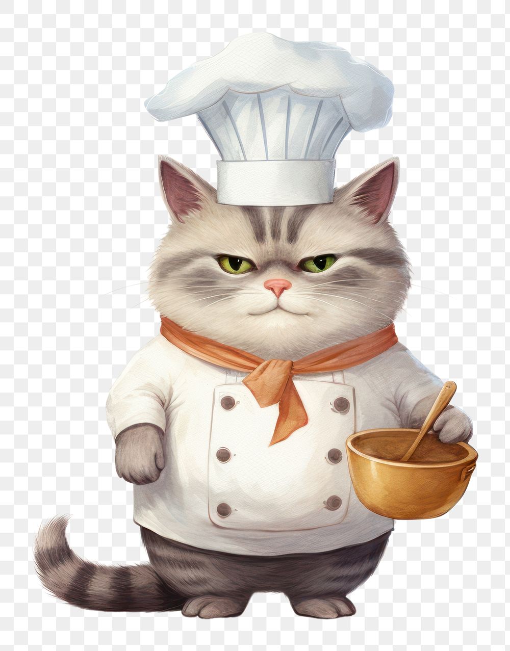 Cat chef freshness porcelain figurine | Premium PNG - rawpixel