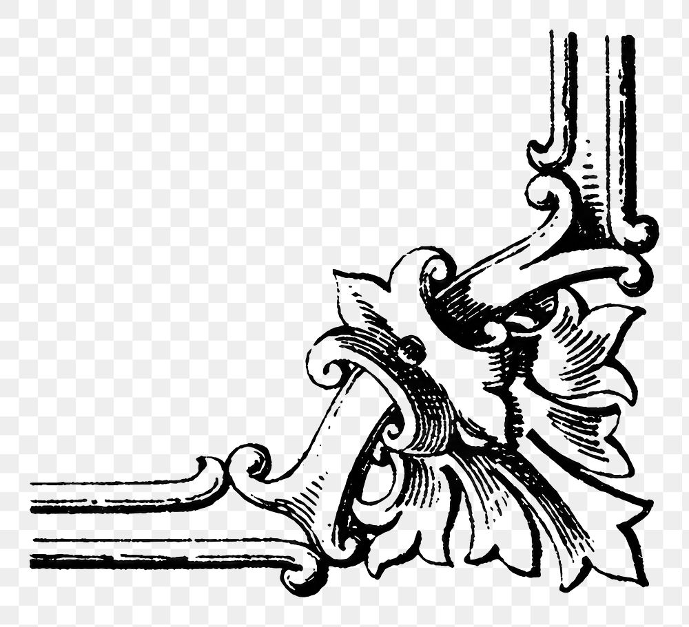 PNG ornamental corner designs, transparent | Premium PNG - rawpixel