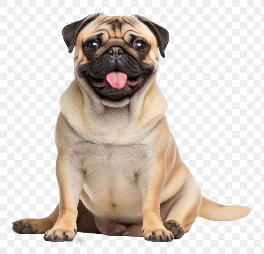 PNG Pug panting animal mammal. | Free PNG - rawpixel