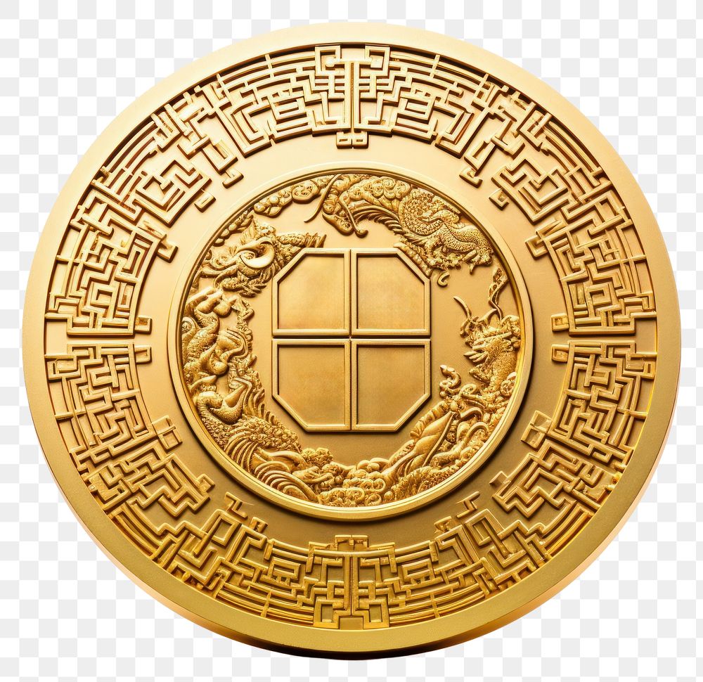 PNG Chinese gold money coin | Premium PNG - rawpixel