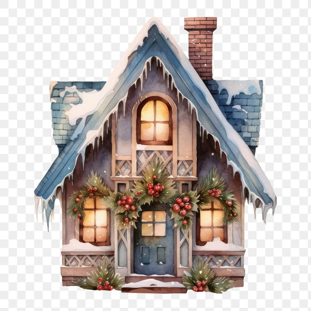 PNG Decorative christmas house architecture | Premium PNG - rawpixel