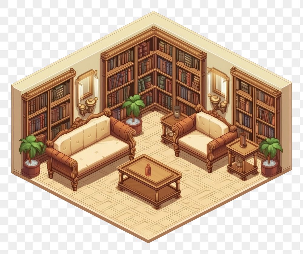 PNG Beige theme library room | Free PNG - rawpixel
