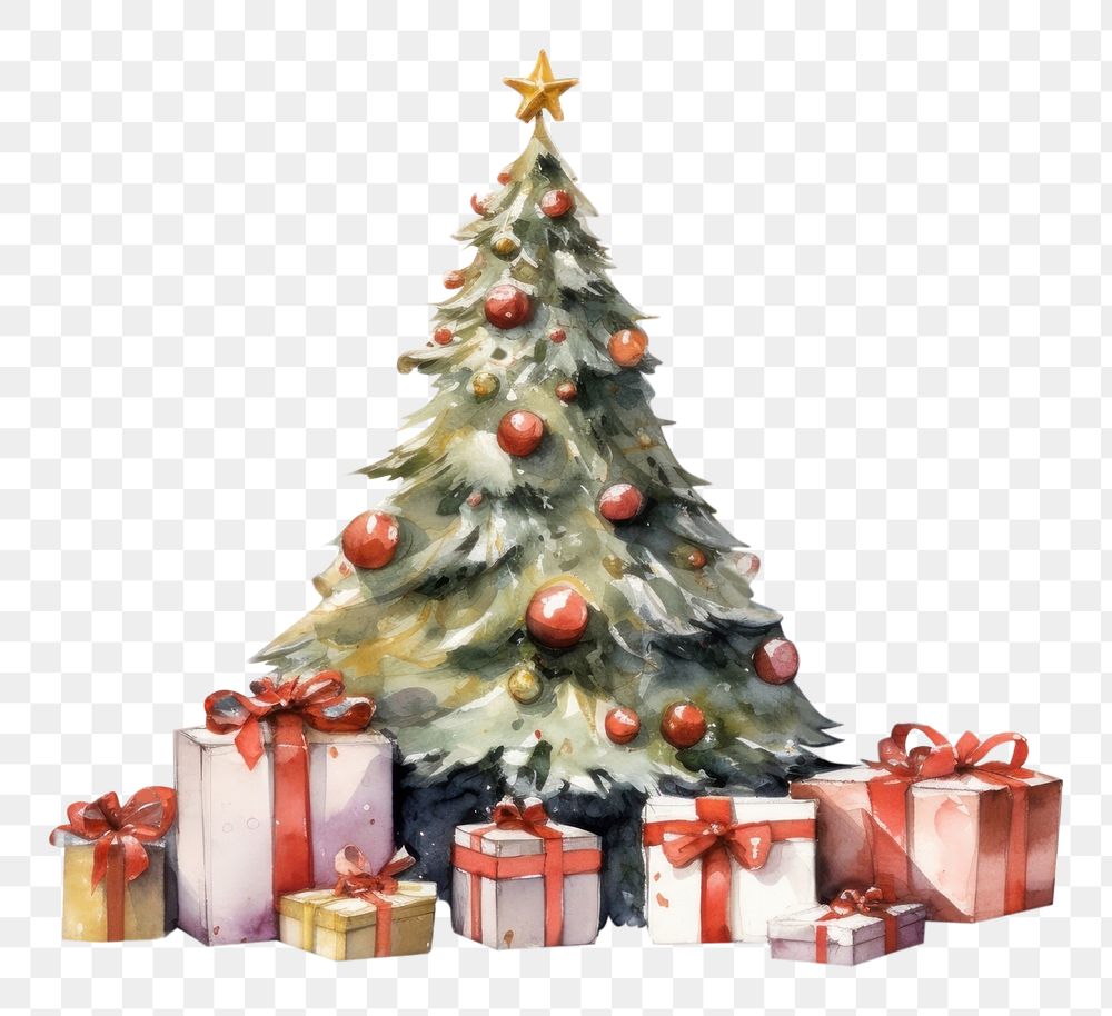 PNG Christmas tree, watercolor element | Free PNG - rawpixel