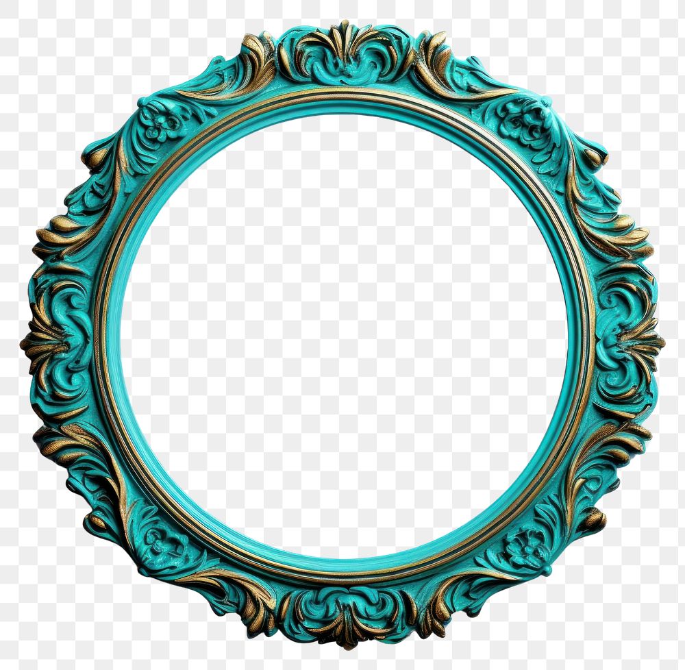 PNG CircleTurquoise frame vintage turquoise | Premium PNG - rawpixel