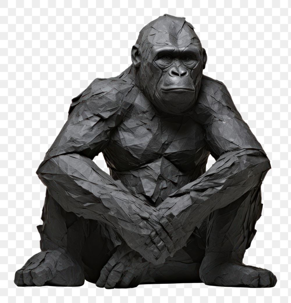 PNG Gorilla ape sculpture wildlife. | Free PNG - rawpixel