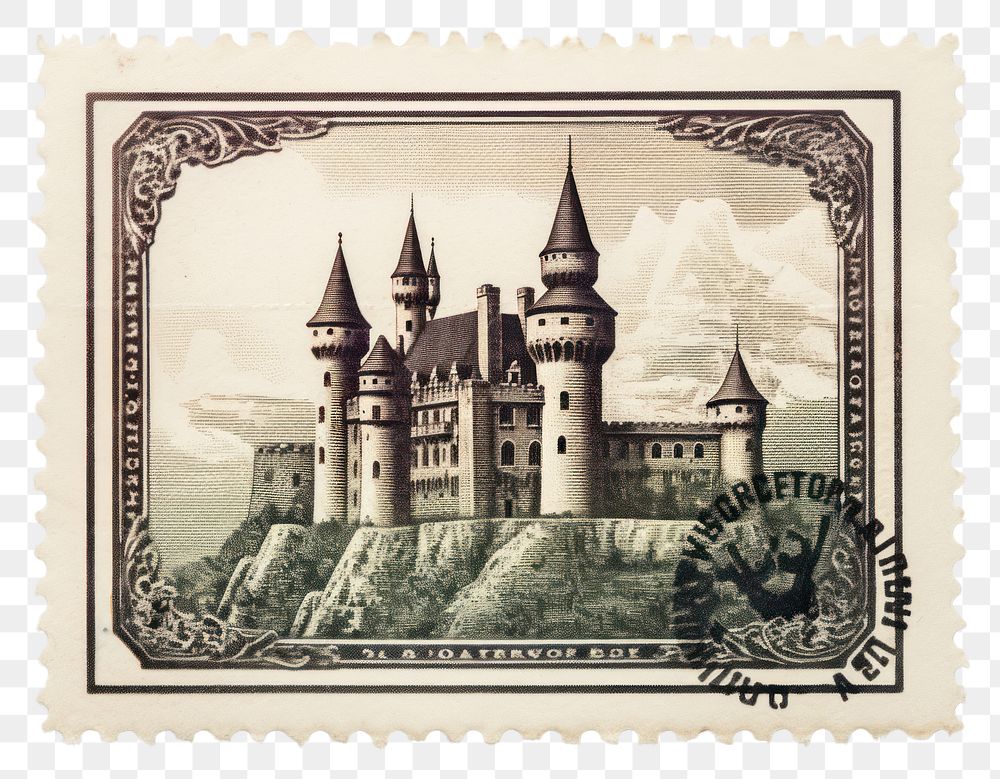 PNG Castle vintage architecture postage | Premium PNG - rawpixel