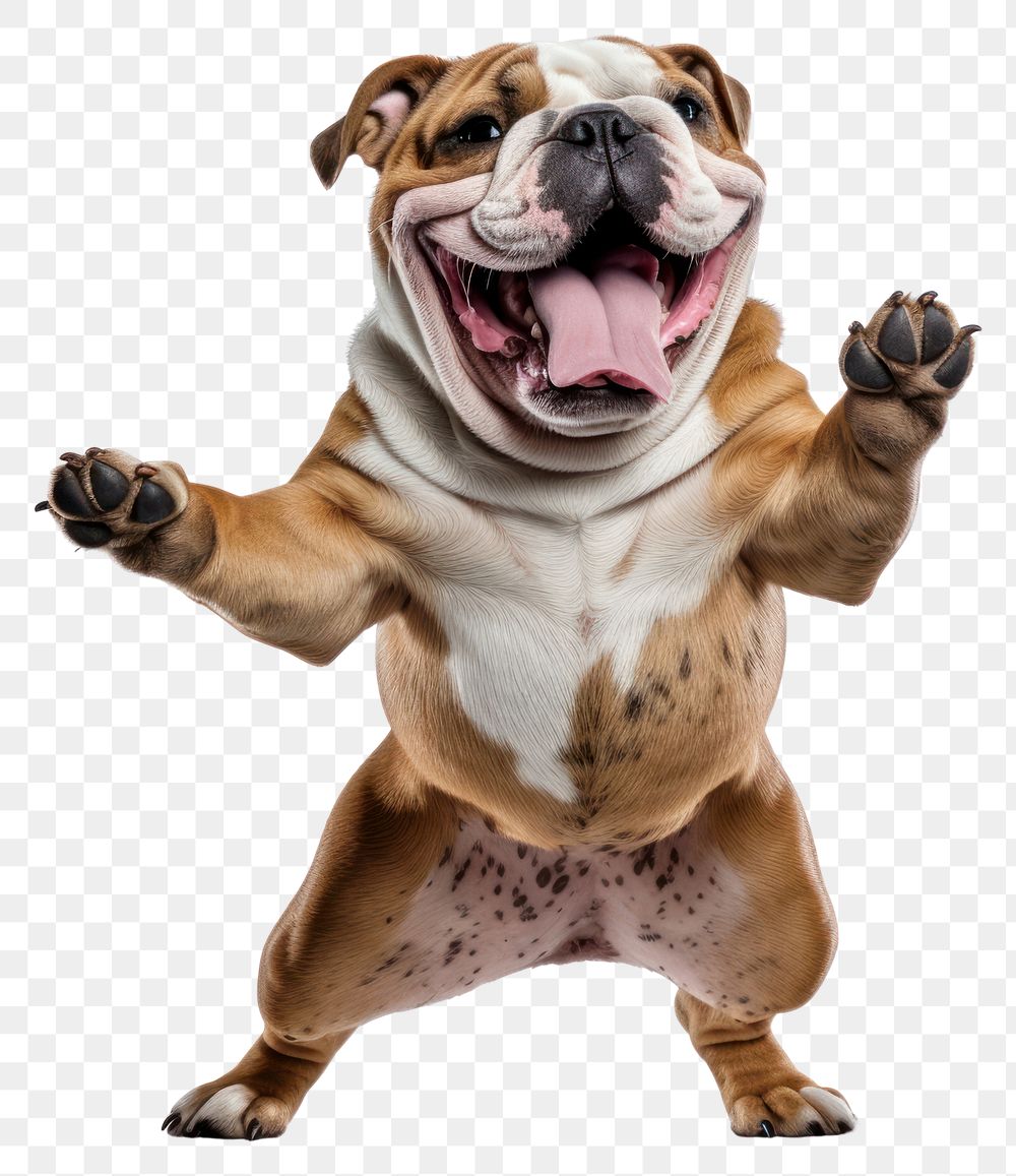 PNG Happy smiling dancing bulldog | Premium PNG - rawpixel