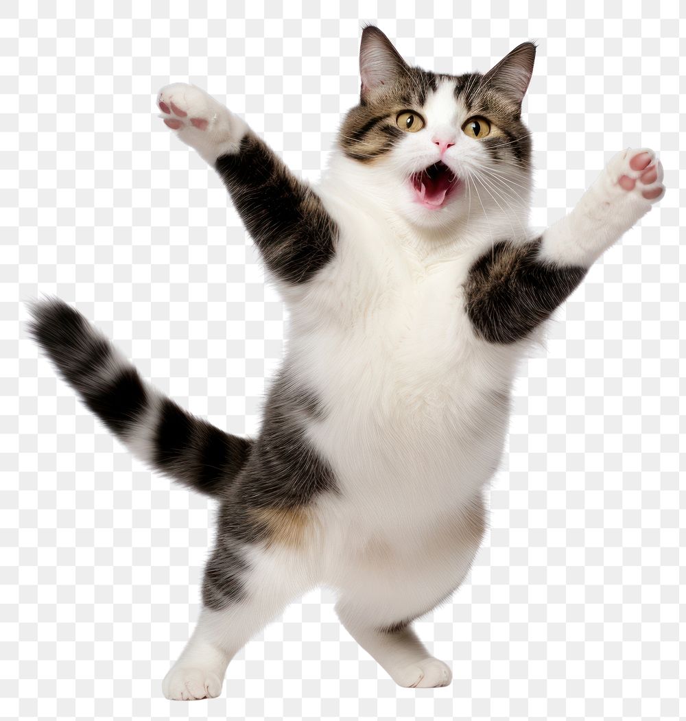 PNG Happy smiling dancing cat | Premium PNG - rawpixel
