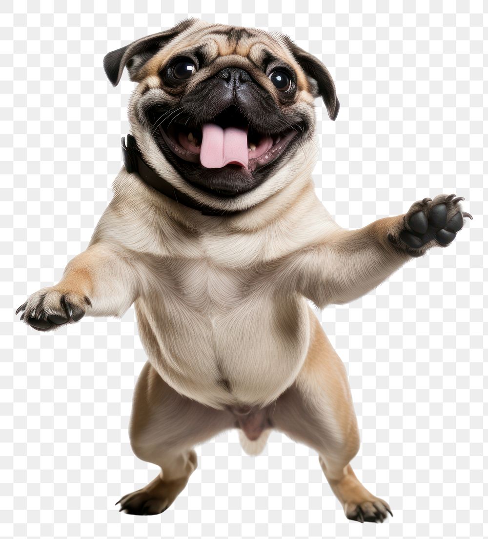 PNG Happy smiling dancing pug | Premium PNG - rawpixel