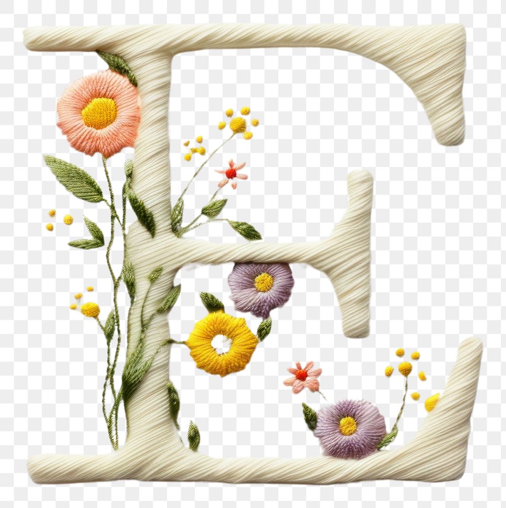 Embroidery pattern flower text | Premium PNG - rawpixel