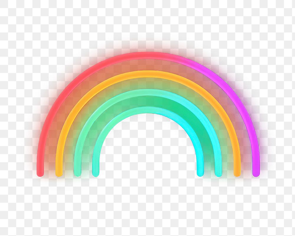 PNG Rainbow icon neon light | Premium PNG - rawpixel