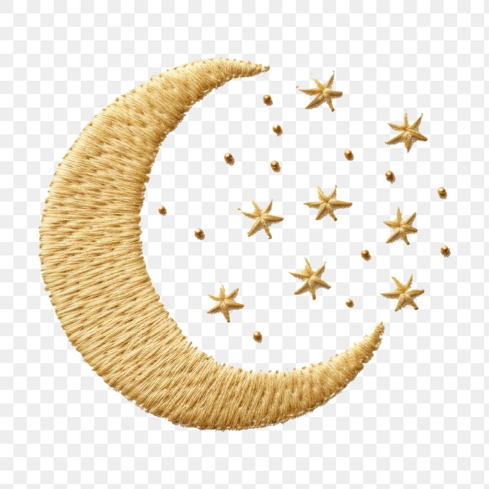 PNG little moon embroidery style | Free PNG - rawpixel