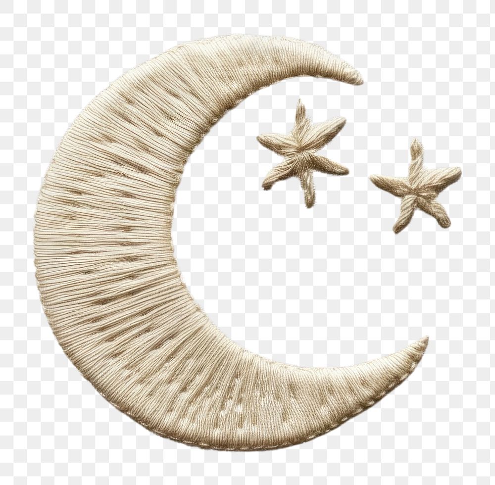 PNG Embroidery pattern moon calligraphy. | Premium PNG - rawpixel