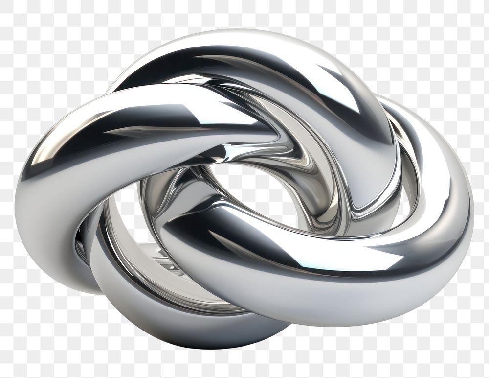 PNG Interlocking shape jewelry silver | Premium PNG - rawpixel