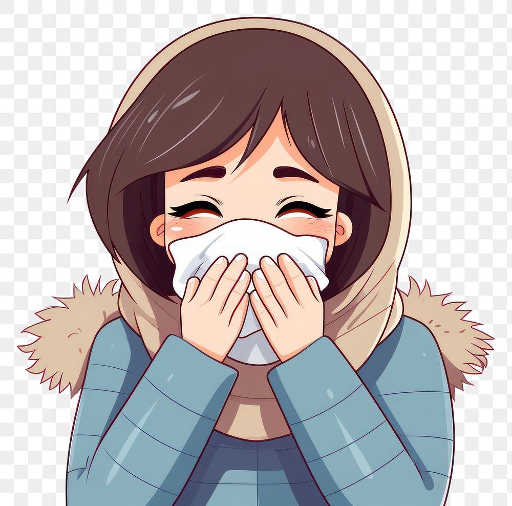 PNG Women cold symptom cartoon | Free PNG - rawpixel
