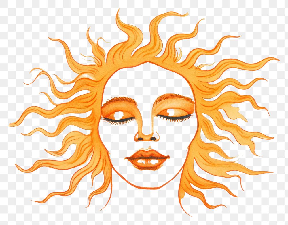 PNG Sun drawing portrait sketch. | Free PNG - rawpixel