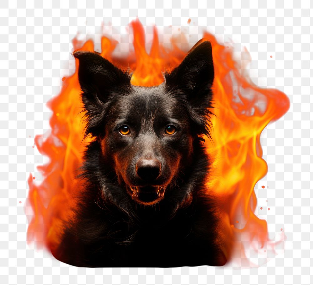 PNG Dog fire burning mammal. | Free PNG - rawpixel