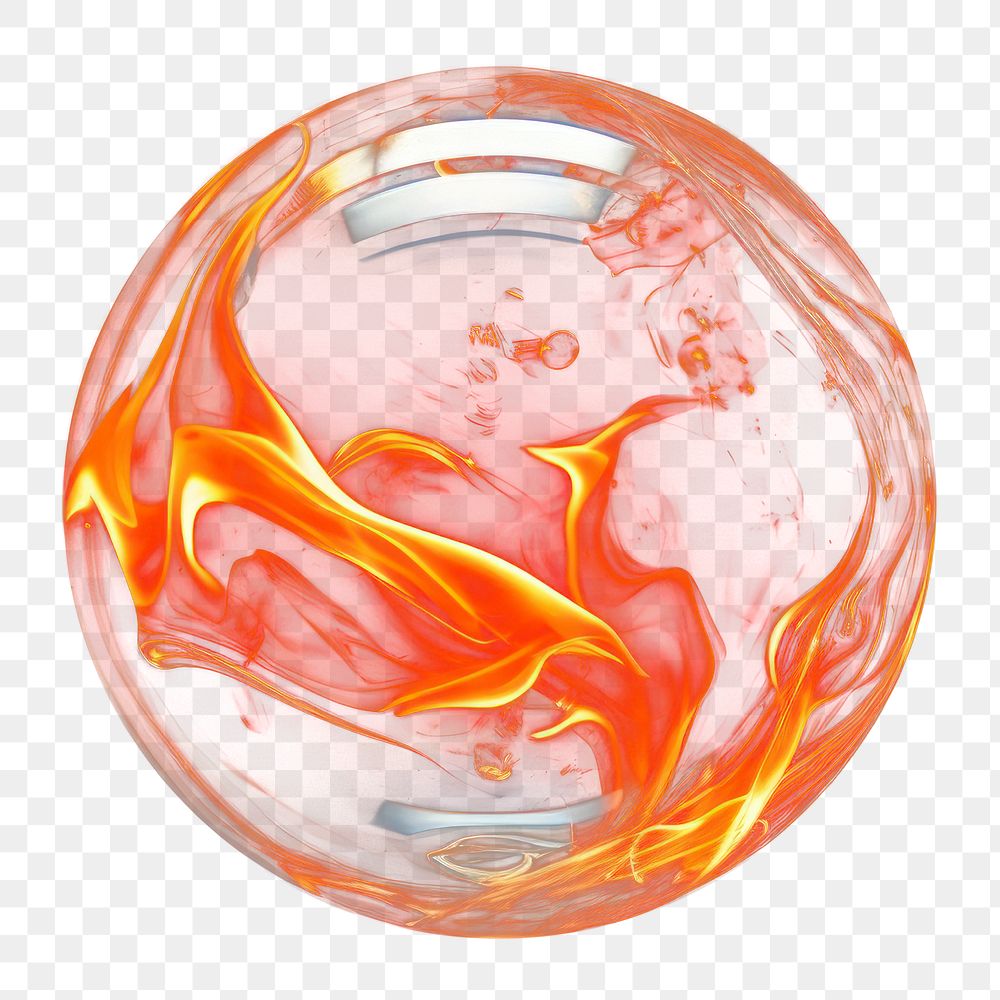 PNG Glass orb burning sphere | Premium PNG - rawpixel